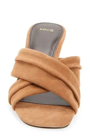 Mango Criss-cross Suede Slides