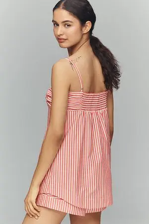 Maeve Ruched Cotton Romper