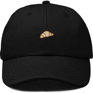 DALIX Croissant Embroidered Dad Cap Black