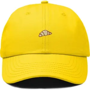DALIX Croissant Embroidered Dad Cap - Gold