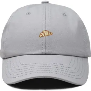 DALIX Croissant Embroidered Dad Cap Gray