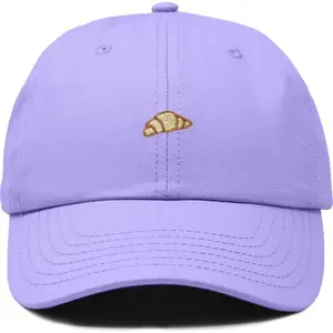 DALIX Croissant Embroidered Dad Cap - Lavender