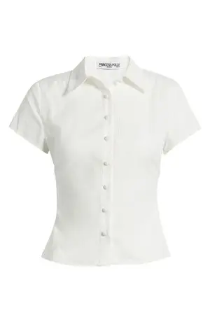 Princess Polly Lift Off Striped Button-up Shirt