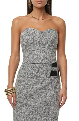 JLUXLABEL Tweed Corset - Gray