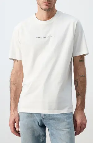 Mango Departure Cotton Graphic T-shirt - White