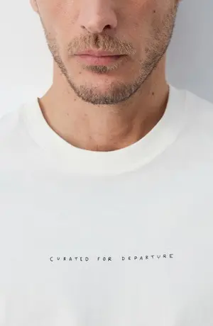 Mango Departure Cotton Graphic T-shirt - White