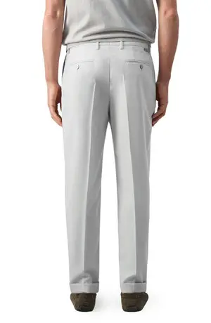 Mango Pleated Wide Leg Wool Trousers