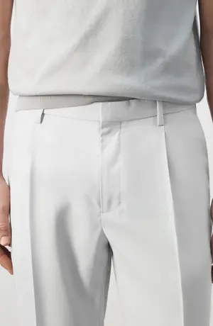 Mango Pleated Wide Leg Wool Trousers