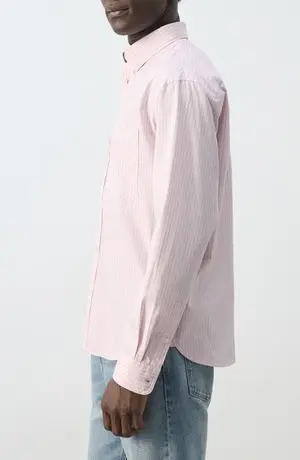 Mango Relaxed Fit Stripe Cotton Button-up Shirt