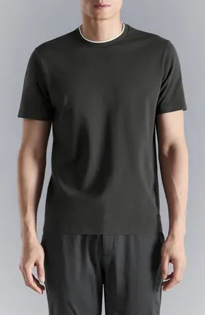 Mango Slim Fit Comfort Stretch T-shirt - Dark Grey