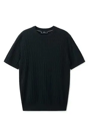 Mango Cable Stitch Short Sleeve Cotton Sweater