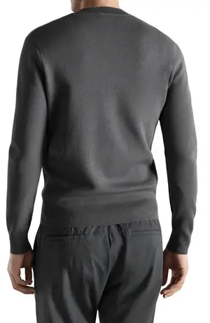 Mango Comfort Stretch Crewneck Zip Cardigan - Dark Grey