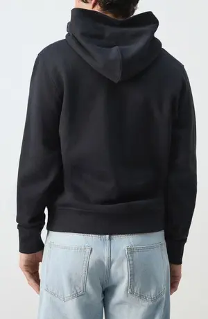 Mango Regular Fit Cotton Fleece Hoodie - Navy