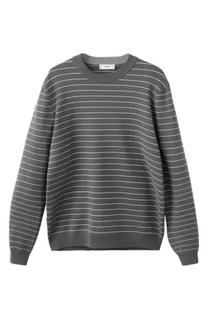 Mango Striped Jersey Crewneck Sweater