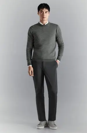 Mango Striped Jersey Crewneck Sweater