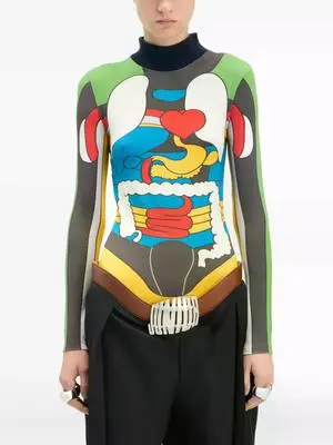 JEAN PAUL GAULTIER Body Map Print Long-sleeved Top