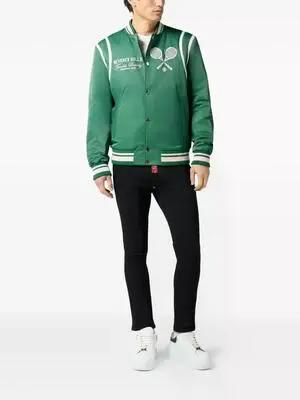 Philipp Plein Long-sleeve Bomber Jacket With Embroidered Details