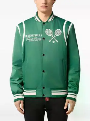 Philipp Plein Long-sleeve Bomber Jacket With Embroidered Details