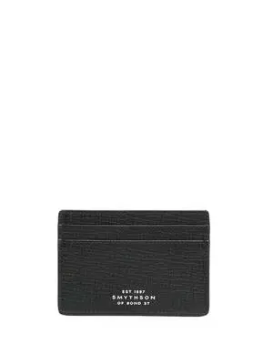 Smythson Logo-embossed Leather Cardholder Black