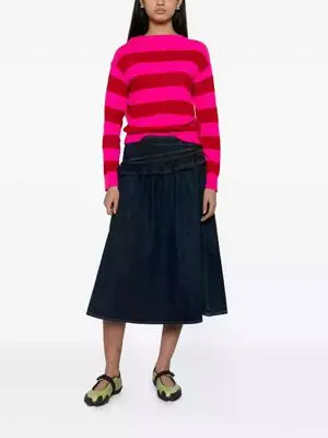 From Future Horizontal-stripe Button-detailed Sweater