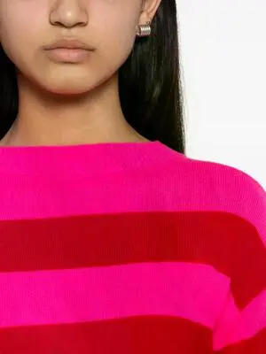 From Future Horizontal-stripe Button-detailed Sweater