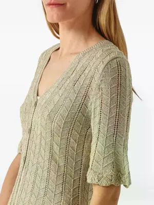 TWINSET Pointelle-knit Chevron-pattern Sweater