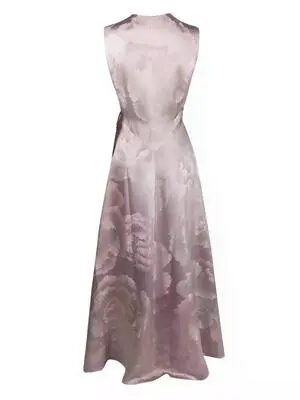 Carine Gilson Floral-jacquard Silk Nightdress