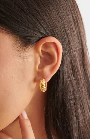 KATIE LOXTON Harper Twist Hoop Earrings