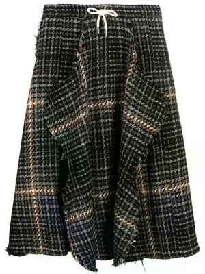 CHARLES JEFFREY Check Pattern Midi Skirt