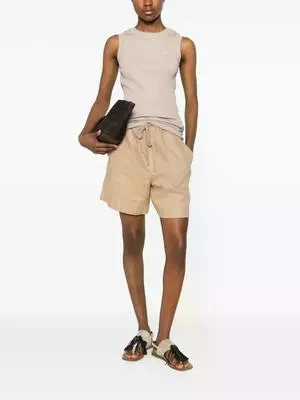 Brunello Cucinelli Ribbed-knit Top With Logo Patch