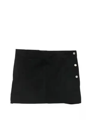 JUUN.J Cotton Skorts With Side Button Detail - Black
