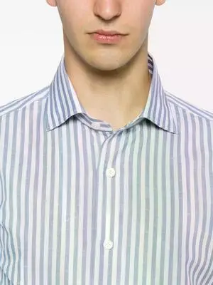 Eleventy Vertical-stripe Spread-collar Shirt