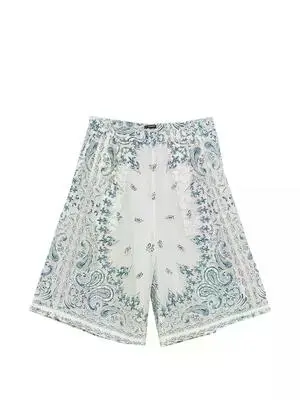 TAAKK Paisley-print Mesh Shorts