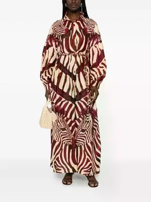 CONNOR&BLAKE Zebra-print Braided-belt Maxi Dress