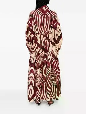 CONNOR&BLAKE Zebra-print Braided-belt Maxi Dress