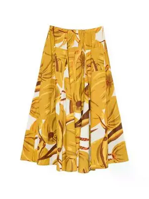 CONNOR&BLAKE Gioia Abstract-pattern Maxi Skirt - Yellow