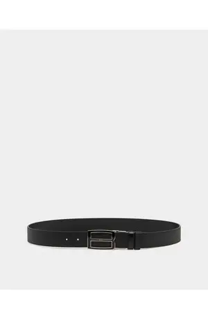 Bally Iconic Buckle Adjustable And Reversible Leather Belt - Black