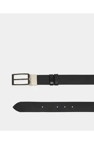Bally Iconic Buckle Adjustable And Reversible Leather Belt