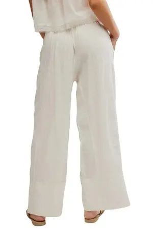 Free People Day's End Linen & Cotton Pants - Clean Ivory