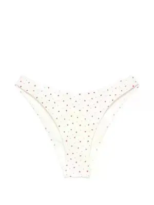 Frankies Bikinis Strawberry-print Bikini Bottom - White