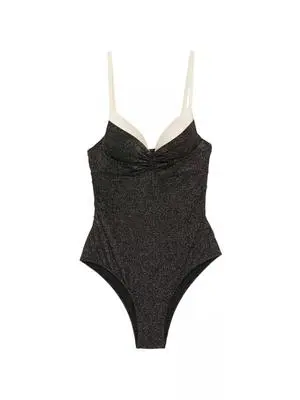 TWINSET Glitter-effect Ruched Swimsuit