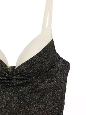 TWINSET Glitter-effect Ruched Swimsuit