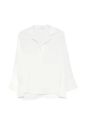 PANICALE Side-slit V-neck Blouse