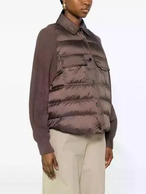 Brunello Cucinelli Quilted Panel Jacket - Brown