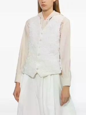 Comme Des Garçons Floral-embroidered Vest