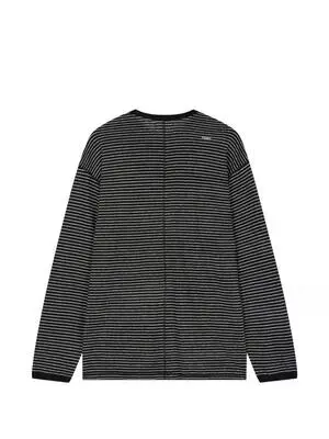 STUDIO TOMBOY Striped Henley T-shirt - Black