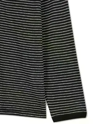 STUDIO TOMBOY Striped Henley T-shirt - Black