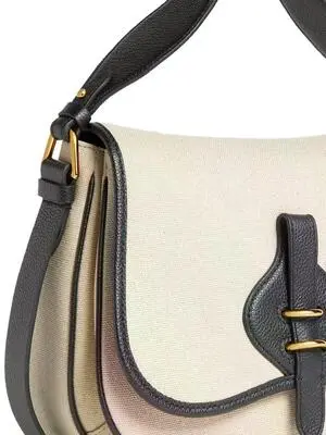 COCCINELLE Leather-trim Canvas Medium Tote Bag