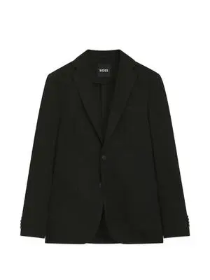 BOSS Stretch Cotton Seersucker Slim Fit Jacket - Black