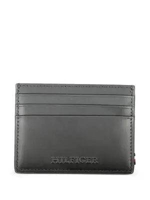 Tommy Hilfiger Logo Leather Card Holder - Grey